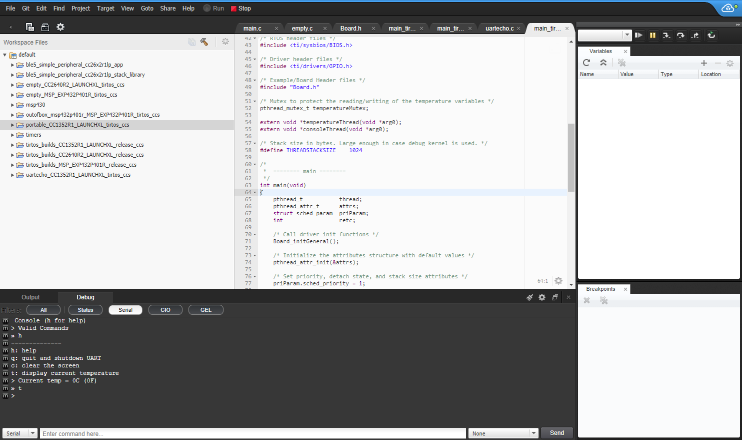 CCS/LAUNCHXL-CC1312R1: Unable to enter input in terminal - Code Composer Studio forum - Code ...