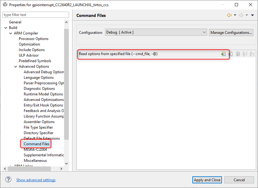 CCS/CCSTUDIO: Passing in arguments when building project from command line - Code Composer ...