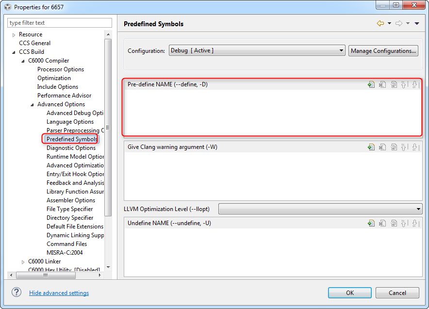 CCS/TMS320C6657: What's the macro flag for C6657 in CCS - Code Composer Studio forum - Code ...