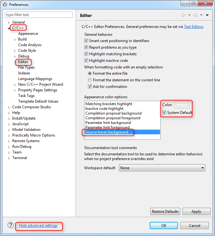 CCS: TI CCS6 Unreadable Black-on-Black Macro Expansion - Code Composer Studio forum - Code ...