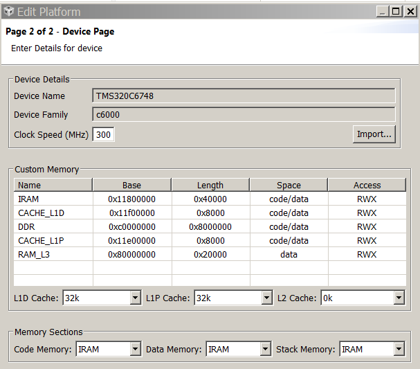 CCS/TMS320C6746: CCS_TMS320C6746_RTSC_Platform_Selection - Code Composer Studio forum - Code ...
