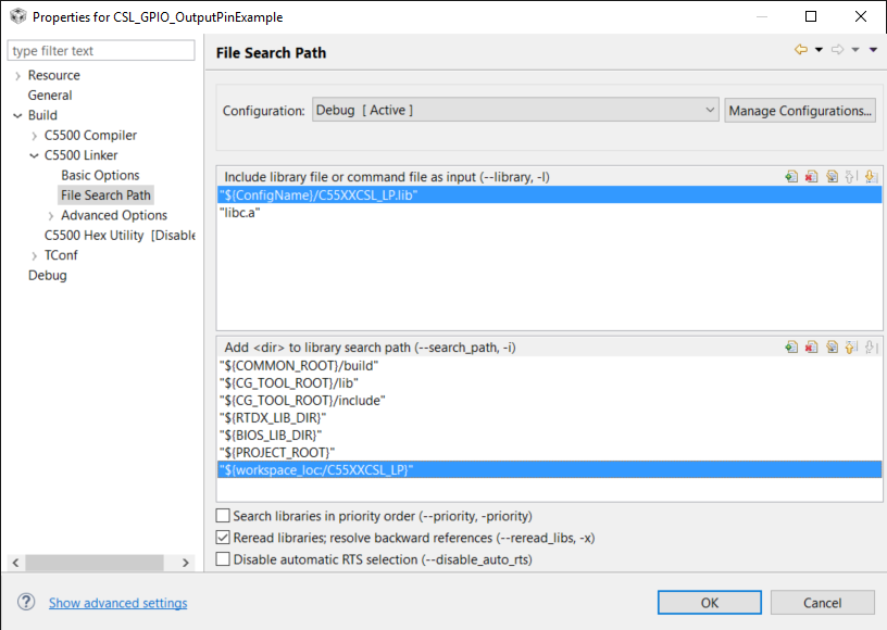 C55XXCSL_LP.lib - Code Composer Studio forum - Code Composer Studio™︎ - TI E2E support forums
