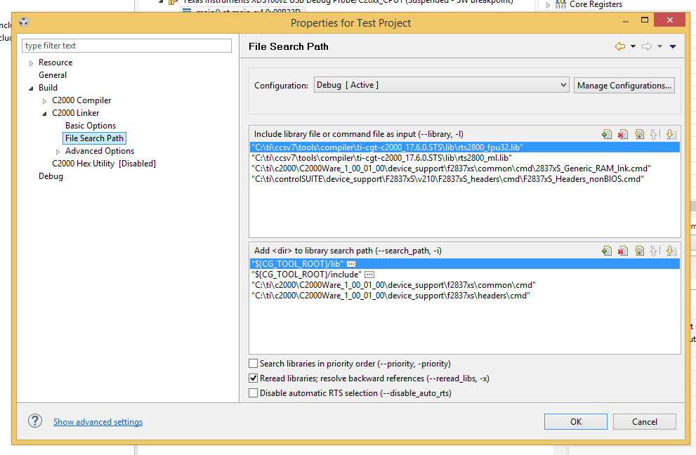 Ccslaunchxl F28377s Why Warning Type 10063 D Entry Point Symbol Other Than Cint00 