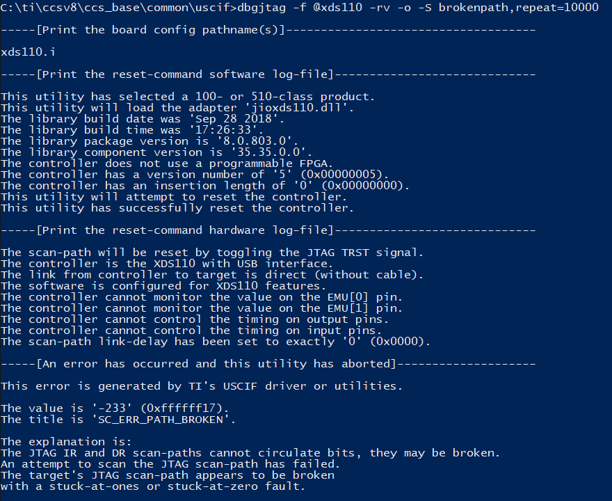 CCS/CC1352R: Receiving Path Broken Error while attempting to connect to custom board using JTAG ...