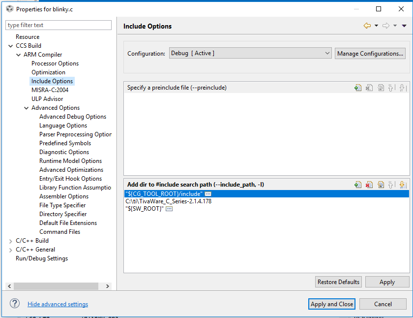 Ccsek Tm4c123gxl I Cannot Compile My Programs In My New Pc In The Old There Was No Problems