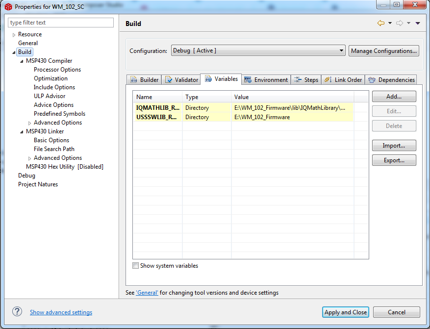 CCS/MSP430FR6043: USSSWLib_template_example project compatibility issue - Code Composer Studio ...