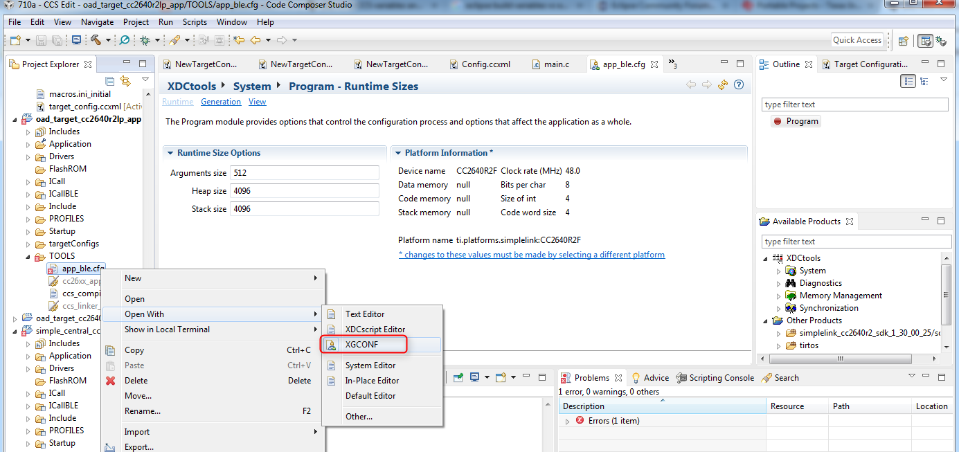 Ccs Outline And Available Products View Is Empty Code Composer