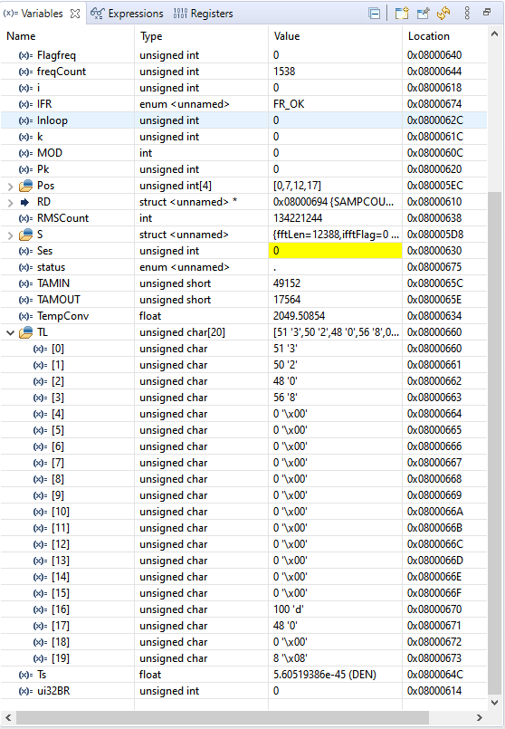 CCS/LAUNCHXL2-RM57L: Stop in dataentry due to local string definition, data write fault - Arm ...