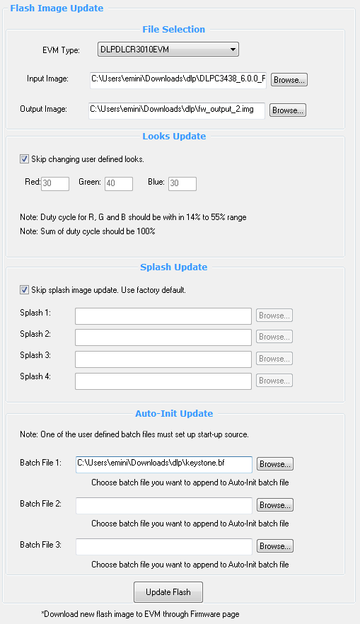 DLPDLCR3010EVM: Saving keystone correction in flash - DLP products ...