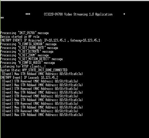 CC3220-VIDEO-CAMERA-SOFTWARE: Provisioning Sequence has not started yet. Device is waiting for ...