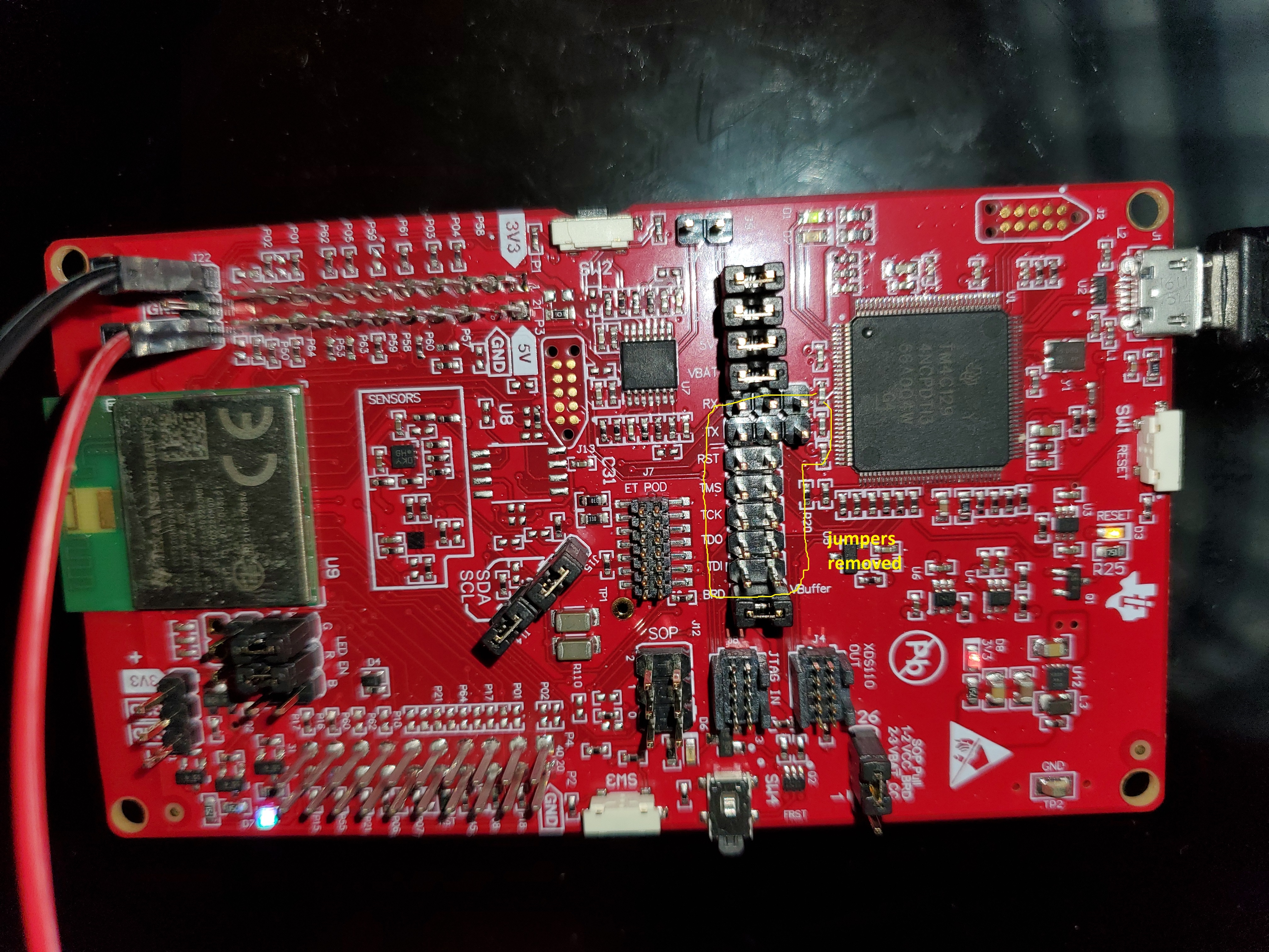 CC3220MODA: Programming CC3220MODASF on a custom board using ...