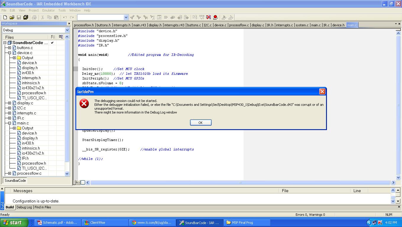 Error Faced During Programming Pcm3070 And Msp430 By Pps And Launchpad Emulator Audio Forum