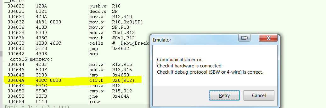 MSP430FR5969: Code hangs before running to main() - MSP low-power microcontroller forum - MSP ...
