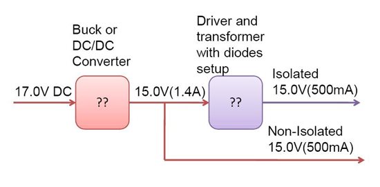 17.0V to 15.0V isolated and non-isolated power supply - Power ...
