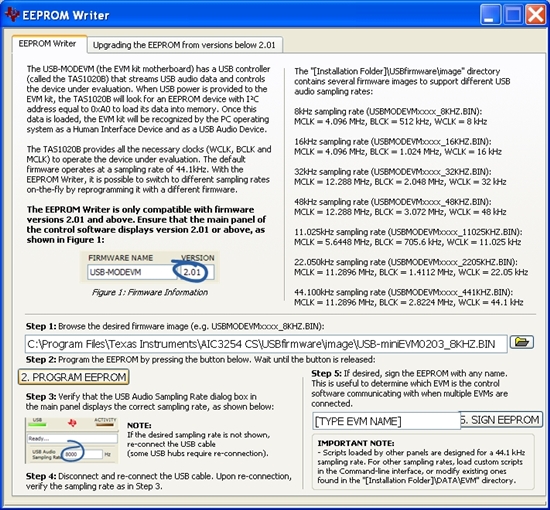 PurePath Studio IDE connect to TLV320AIC3254EVM-K "Config download ...