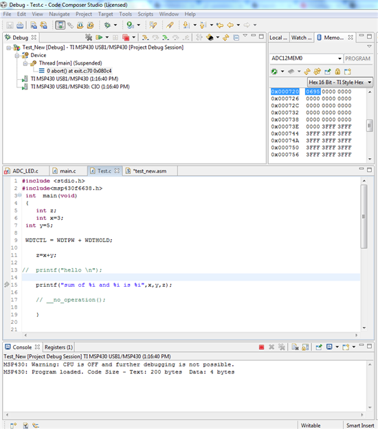 Editing Memory location in CCSv4 using MSP430f6638 - MSP low-power ...