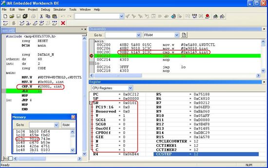 Problem with SR flags set using CMP instruction - MSP low-power ...