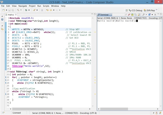 help with hello world - MSP low-power microcontroller forum - MSP low ...