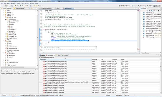 MSC & CDC Descriptor file conflict - MSP low-power microcontroller ...