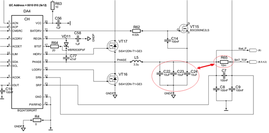 BQ24735: placing battery's sense resistor (RSR) - Power management ...