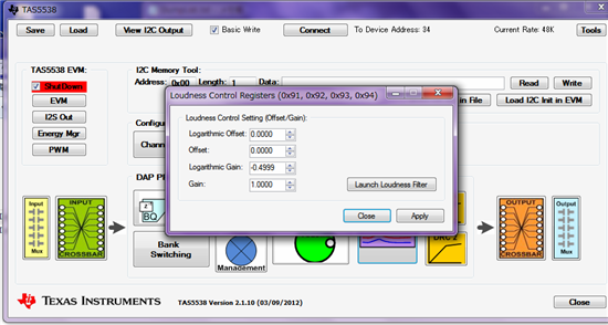 TAS5624EVM / how to set Loudness on GUI - Audio forum - Audio - TI E2E ...