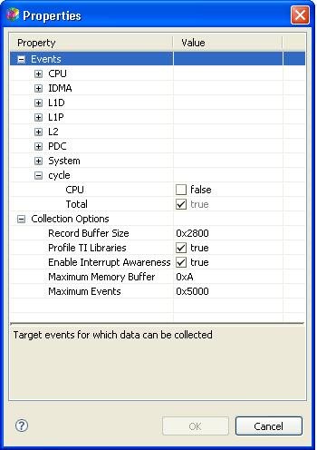 Properties of CCS Profiler - Code Composer Studio forum - Code Composer ...