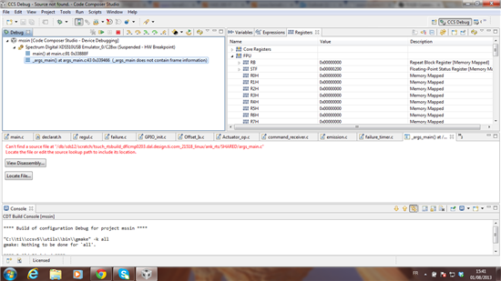 can't find the file "args_main.c" - Code Composer Studio forum - Code ...