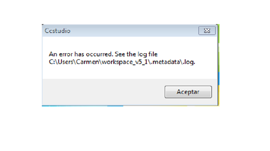 Error workspace - Code Composer Studio forum - Code Composer Studio™︎ ...