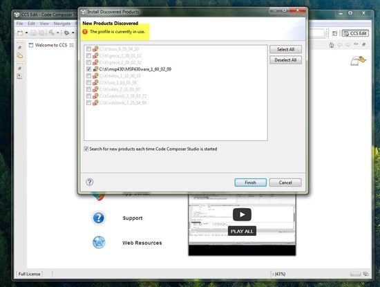 The profile is currently in use - Code Composer Studio forum - Code Composer Studio™︎ - TI E2E ...