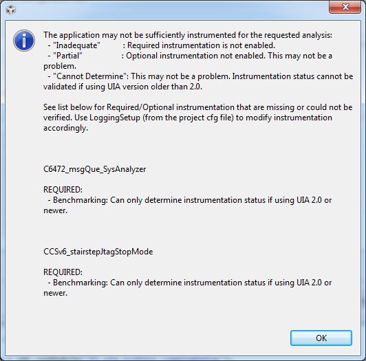 CCSv6 C6472 stairstep example - cant get system analyzer output from DSP - Code Composer Studio ...