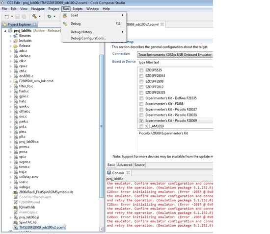InstaSPIN GUI and CCS hung up while connecting target - C2000 ...