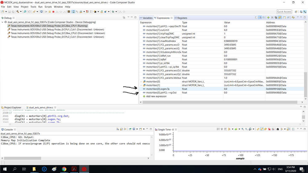 CCS/C2000WARE-MOTORCONTROL-SDK: BOOSTXL-3phGaNInv bundle example project debug doesn't work ...