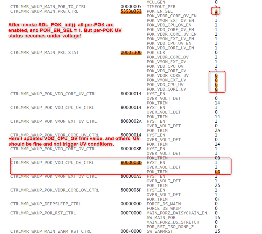 Tda4vm Sdl Pok Enable Condition Check Via Hardware Tie Off And Sdlpokinit Problem