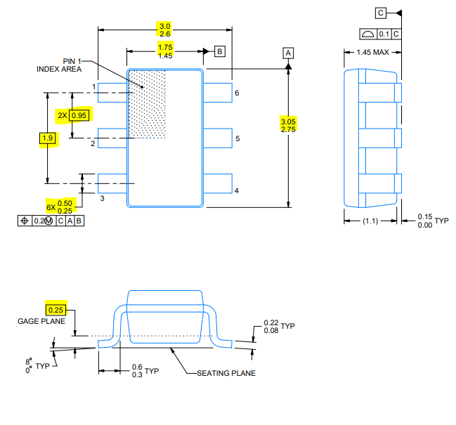 TMP100: PACKAGE OUTLINE description for SOT-23 - Sensors forum - Sensors - TI E2E support forums