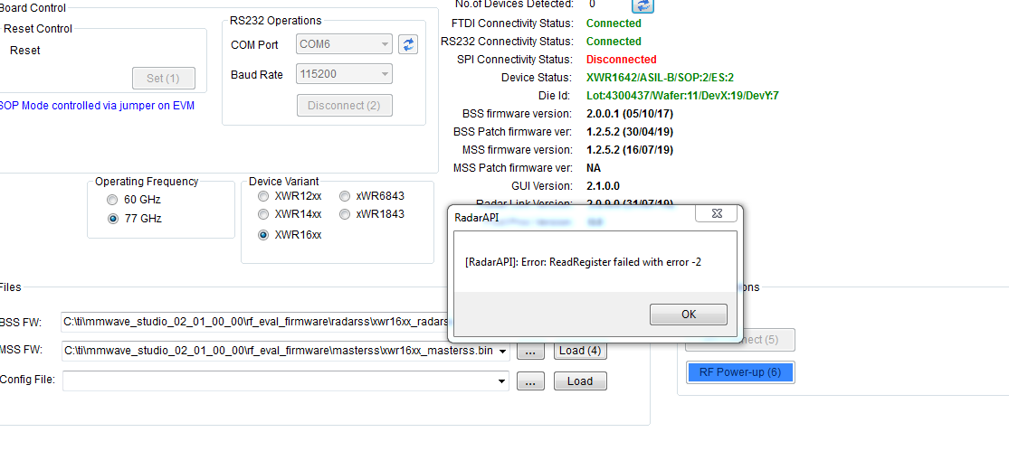 AWR1642BOOST: AWR1642BOOST - Sensors forum - Sensors - TI E2E support forums