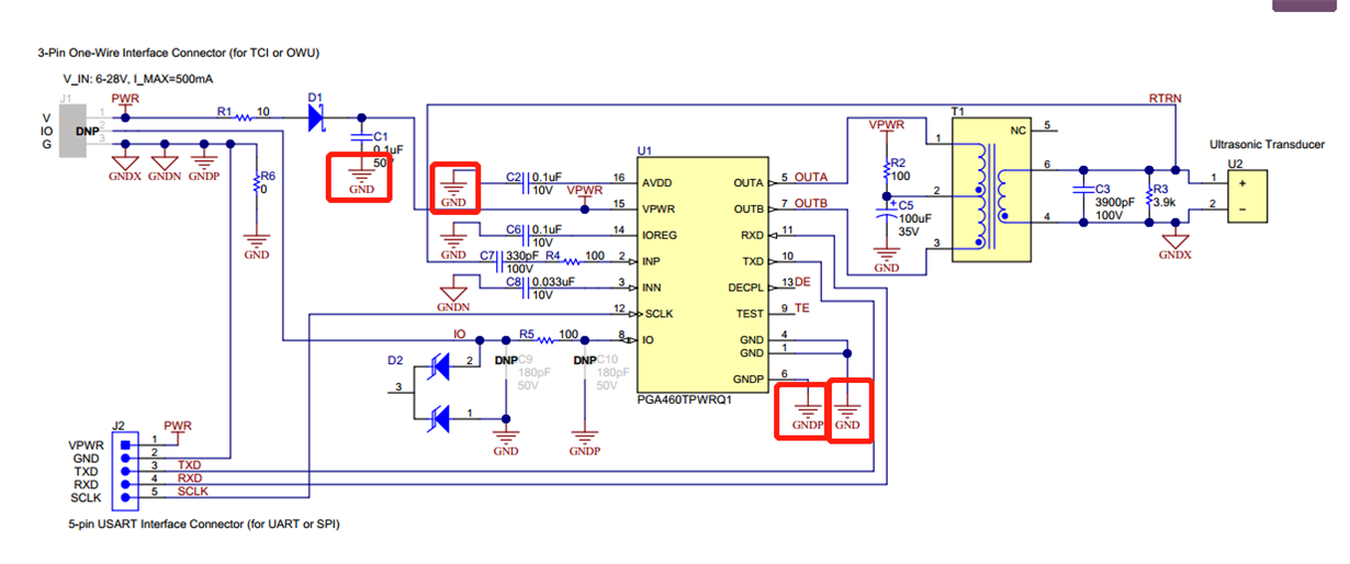 PGA460: How can I connect the GND of PGA460 - Sensors forum - Sensors ...