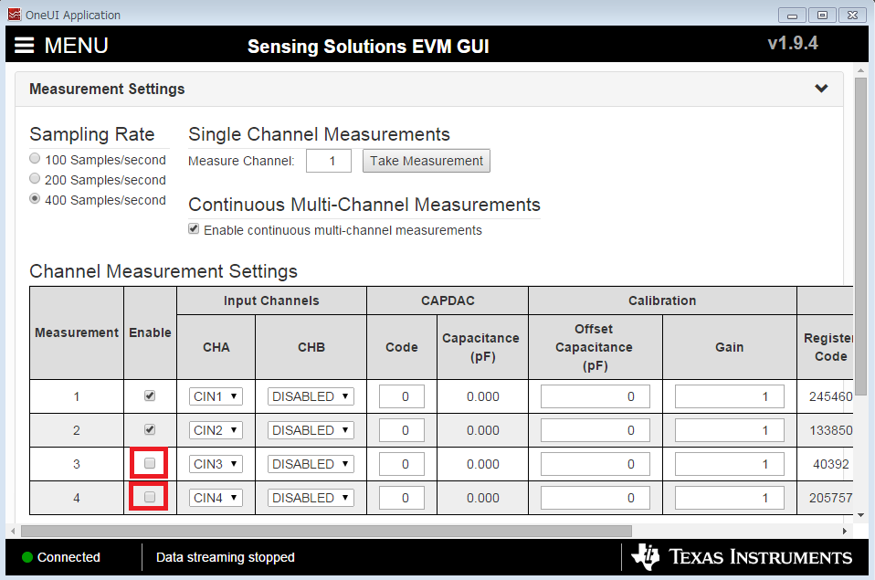 FDC1004EVM: Data Streaming is hang-up when disabling channel - Sensors forum - Sensors - TI E2E ...