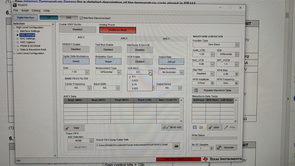 PGA970: VCM_BIAS Voltage - Sensors forum - Sensors - TI E2E support forums