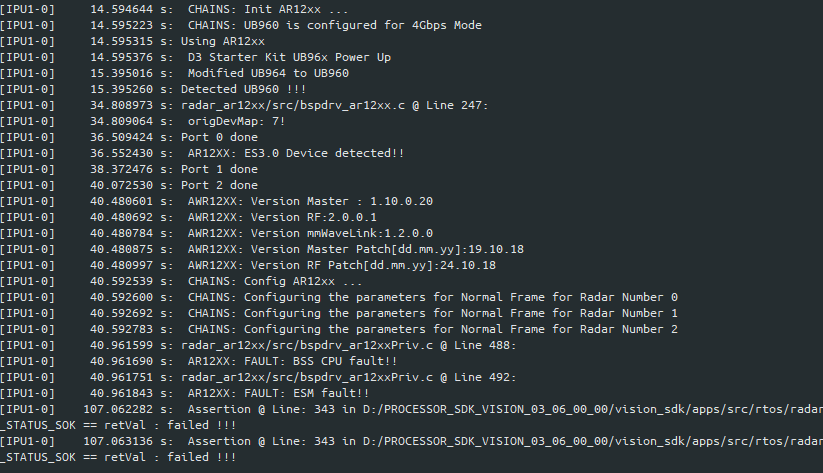 Awr1243 Random Occurrence Of Bss Cpu Fault And Esm Fault In Awr1243 Radar Sensors Forum