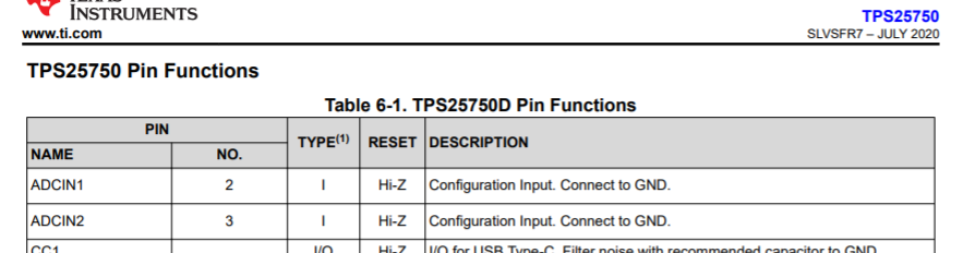 TPS25750: Setting in TPS25750 - Interface forum - Interface - TI E2E support forums
