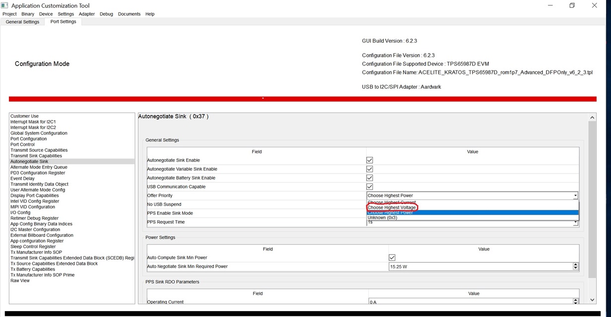 TPS65987D: About the setting for voltage and current limit. - Interface forum - Interface - TI ...