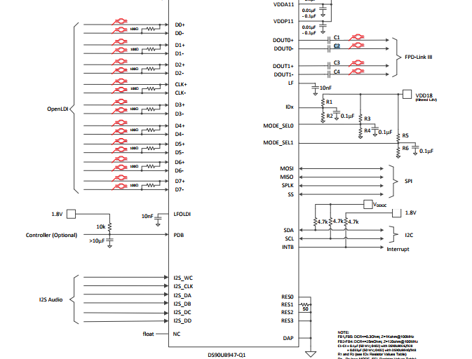 DS90UB947-Q1: Could we change the value of C1 and C2 to 3.3nF? - Interface forum - Interface ...
