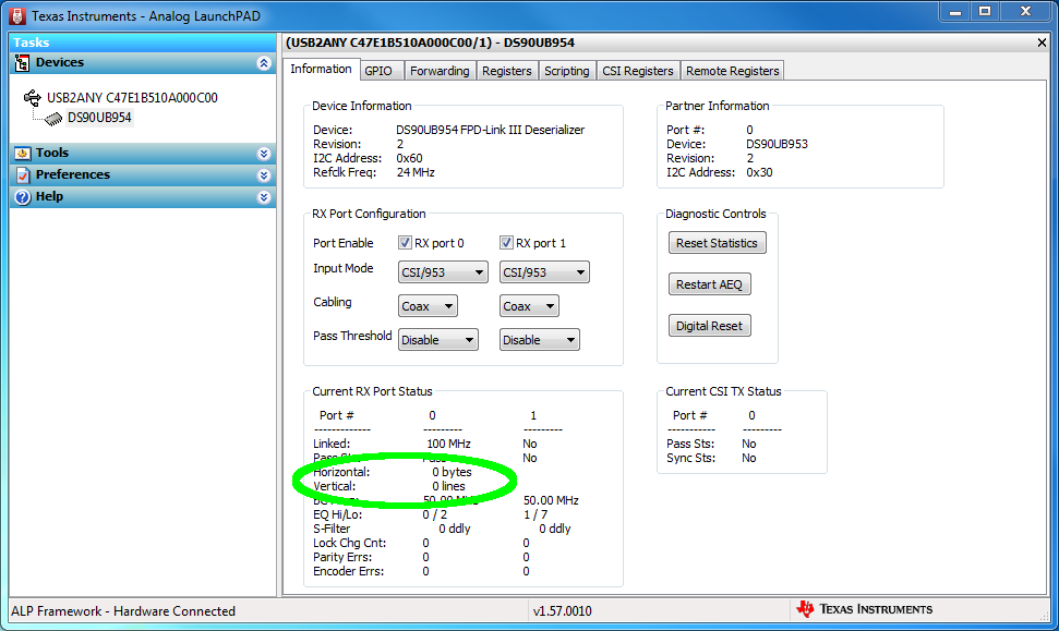 DS90UB954-Q1EVM: Need profiles and scripts with DS90UB954/953-Q1 EVM - Interface forum ...