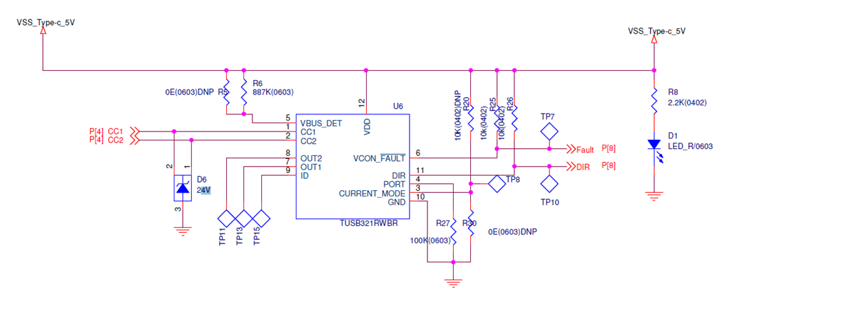 TUSB321: TUSB321 Not generating Output - Interface forum - Interface - TI E2E support forums