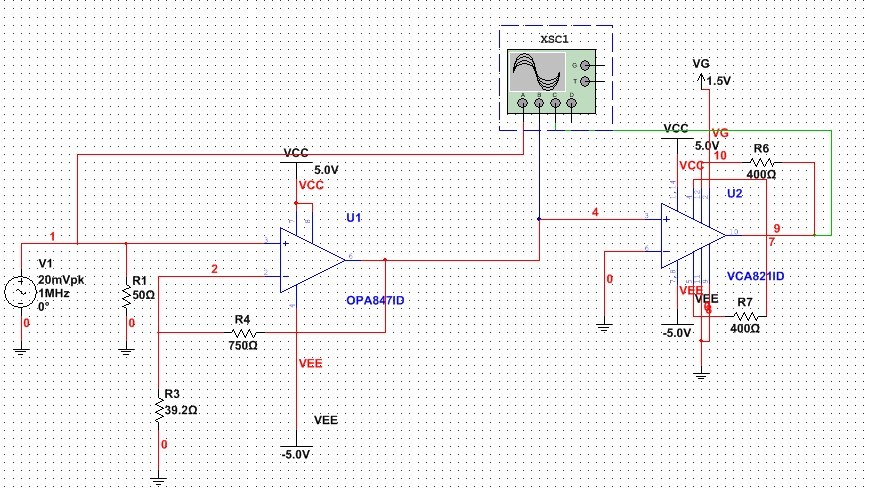 Cascading OPA847 and VCA821 - Amplifiers forum - Amplifiers - TI E2E ...