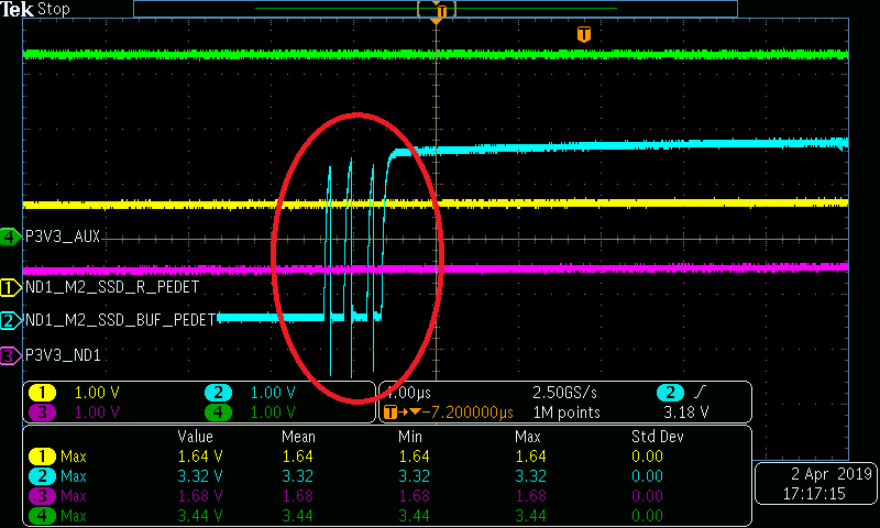 SN74LVC1G07: SN74LVC1G07 output strange peak issue - Logic forum - Logic - TI E2E support forums