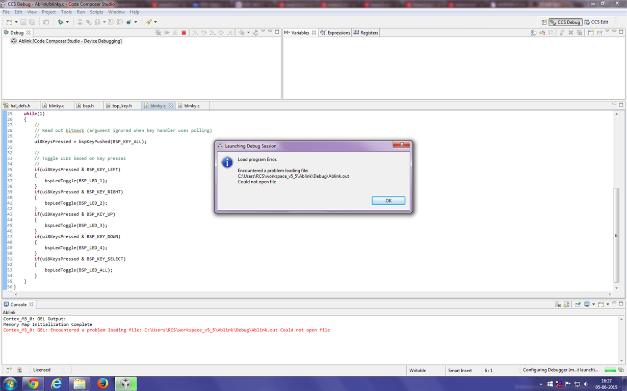 CC2538+SmartRF06 EB ..... Program to glow LED's using Switch Control in Code Composer Studio(CCS ...