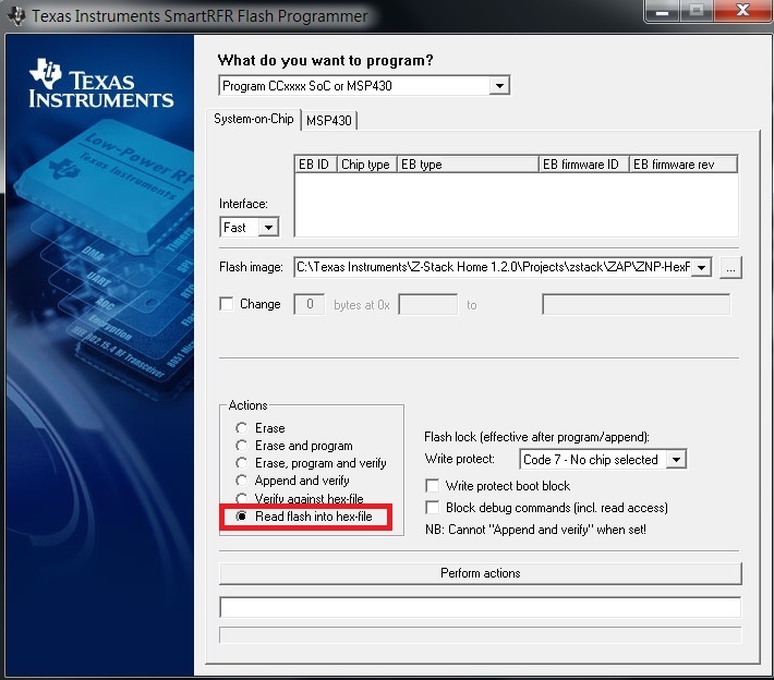 How To Read Out The Xxxhex From The Cc2530 Flash Zigbee And Thread Forum Zigbee And Thread Ti 