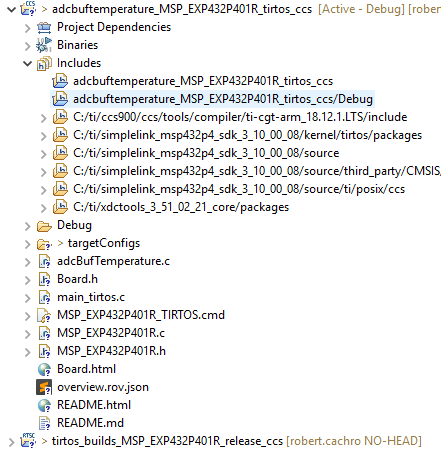 RTOS/MSP432P401R: Temperature Sensor Example - MSP low-power microcontroller forum - MSP low ...