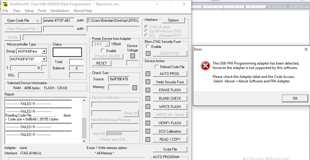 How To Load The Code Without Using Iar Or Any Ide Msp Low Power Microcontroller Forum Msp